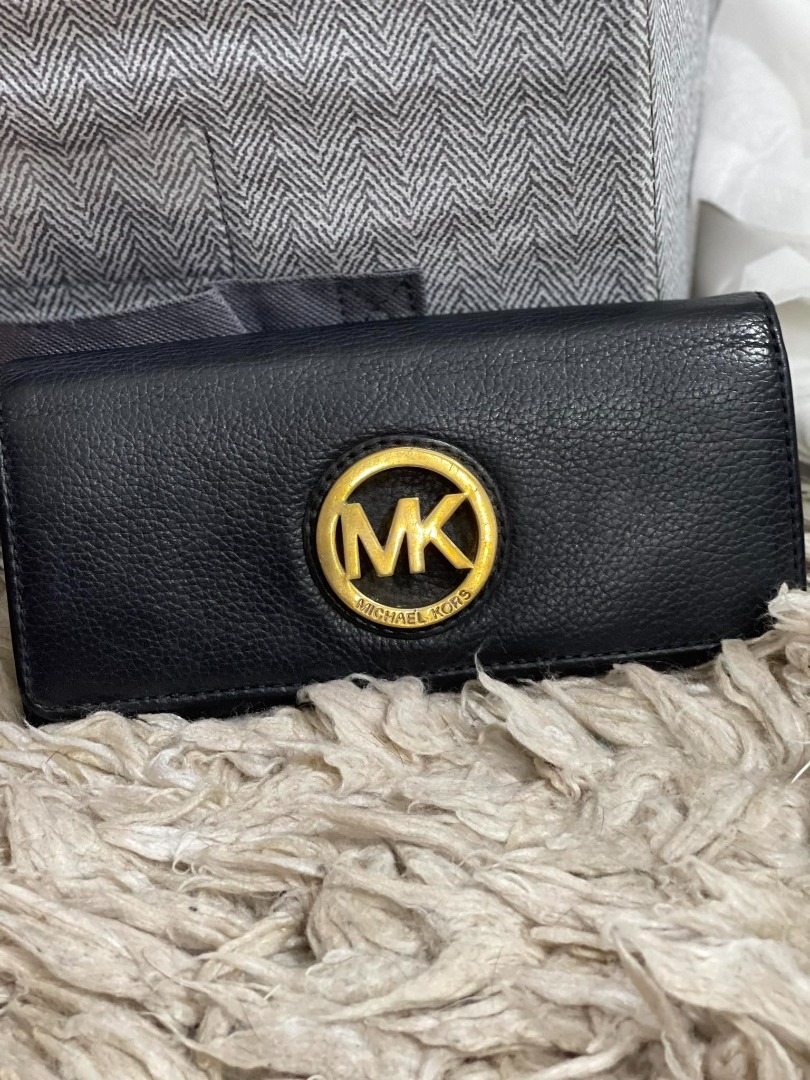 MK Long black wallet, Luxury, Bags & Wallets on Carousell