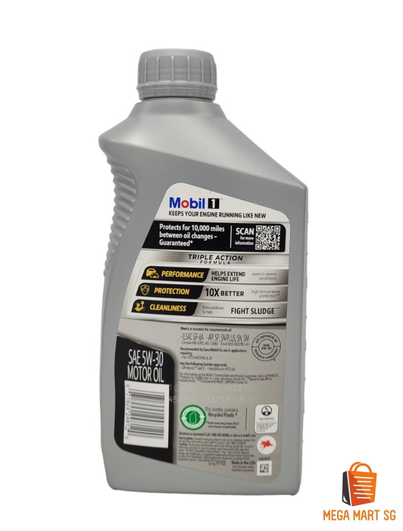 Mobil 1 5W30 Engine Oil 1 Quart (946ml), Car Accessories, Accessories ...