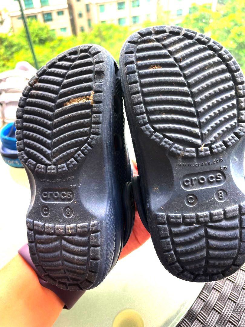 Navy blue crocs c8, Babies & Kids, Babies & Kids Fashion on Carousell