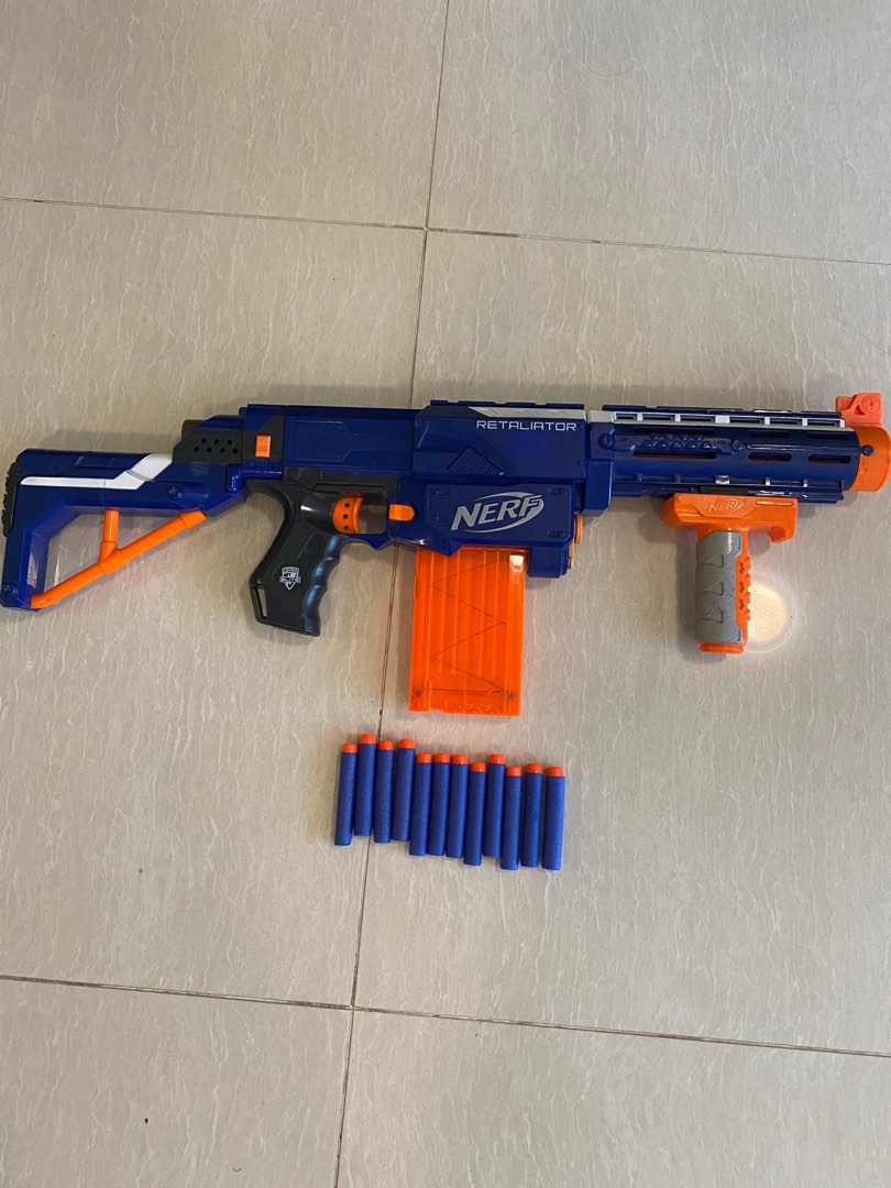 Nerf retaliator blue, Hobbies & Toys, Toys & Games on Carousell