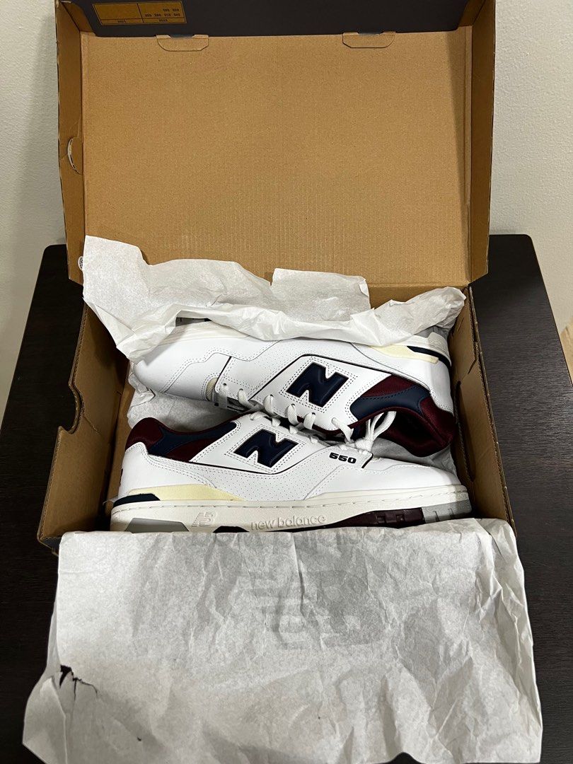 New Balance 550 White Navy Burgundy, Men's Fashion, Footwear, Sneakers ...