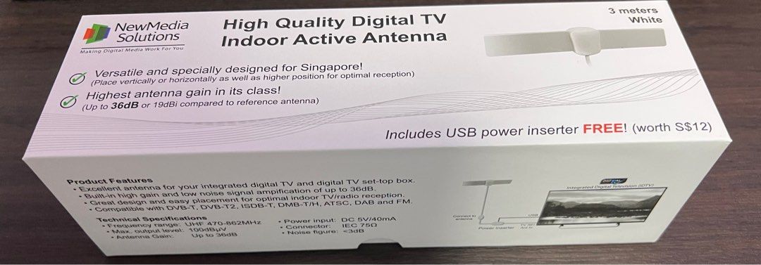 NMS Digital TV Indoor Active Antennas, TV & Home Appliances, TV & Entertainment, TV Parts ...