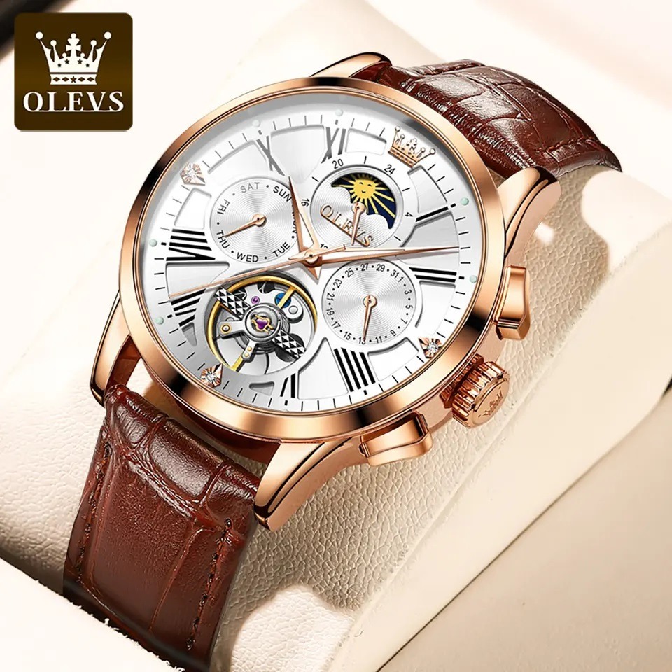 OLEVS 9912 Luxury Watch Mechanical Watch Tourbillon Mechanical Movement ...