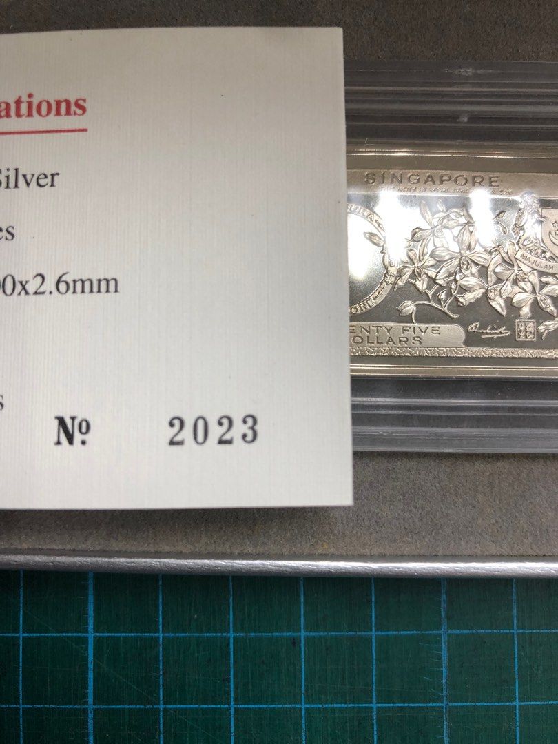 Orchid $25 Silver Ingot with Special Certificate No: 2023 ( 1993 SG ...
