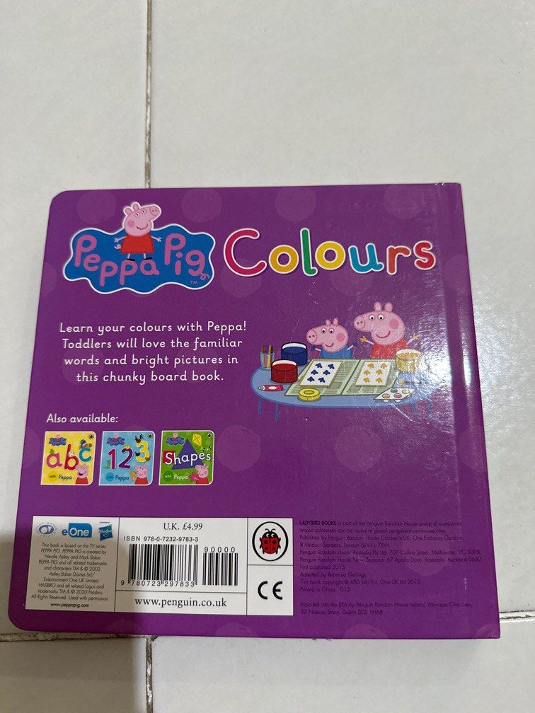 Peppa Pig Colours with Peppe Board Book toddler kid, Hobbies & Toys ...
