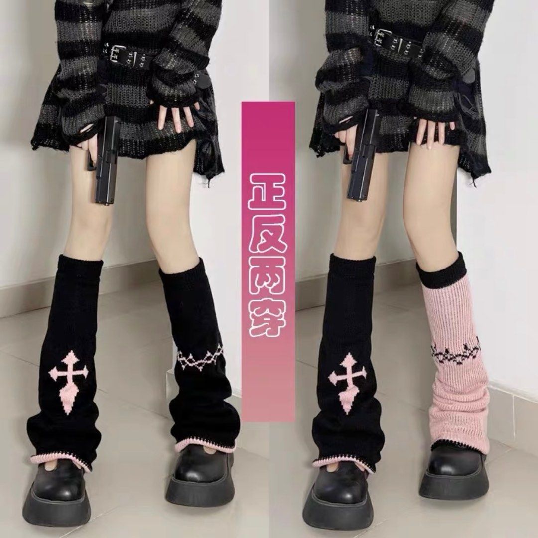 PO leg warmers y2k acubi grunge, Women's Fashion, Watches & Accessories ...