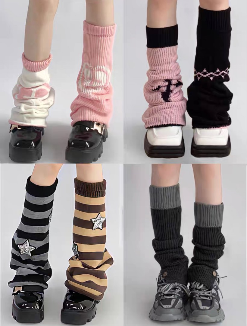 PO leg warmers y2k acubi grunge, Women's Fashion, Watches & Accessories ...