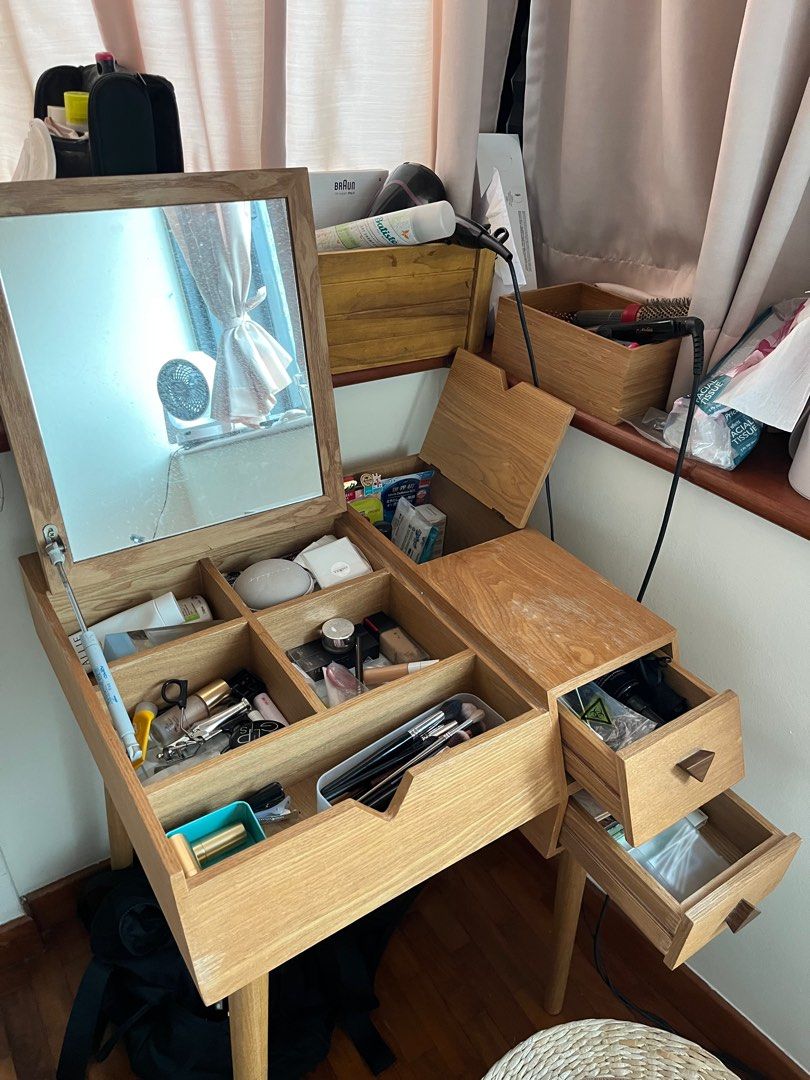 Dressing table vanity makeup (Scanteak Mid Century Minimalist Muji ...