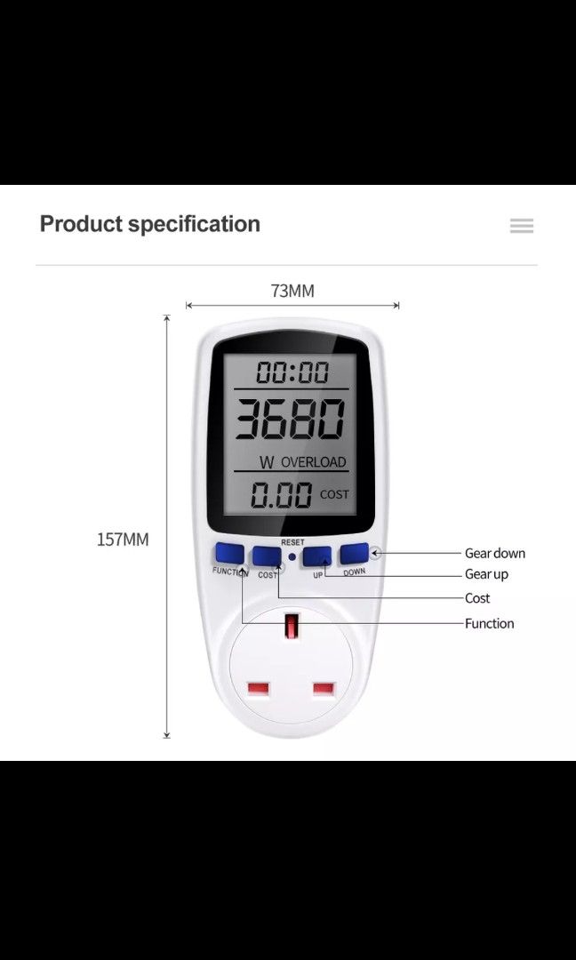 Power Meter Plug, Power Consumption Monitor Electricity Usage Monitor ...