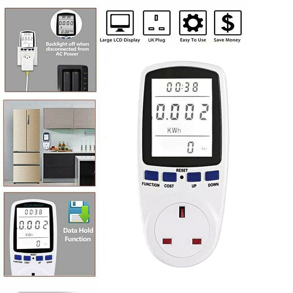 Power Meter Plug, Power Consumption Monitor Electricity Usage Monitor Analyzer Home Energy ...