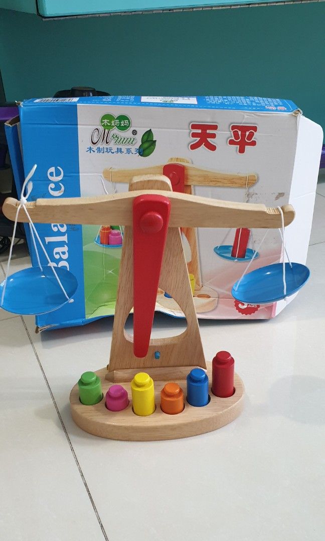 Preschool Educational Toy Wooden Balancing Scale, Babies & Kids, Infant ...