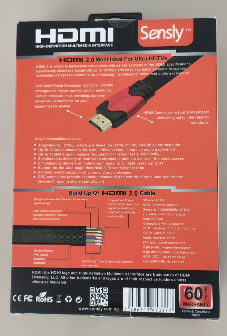 [Price Drop] UHD High Speed HDMI Cable, 24K Gold Plated [sealed box not ...