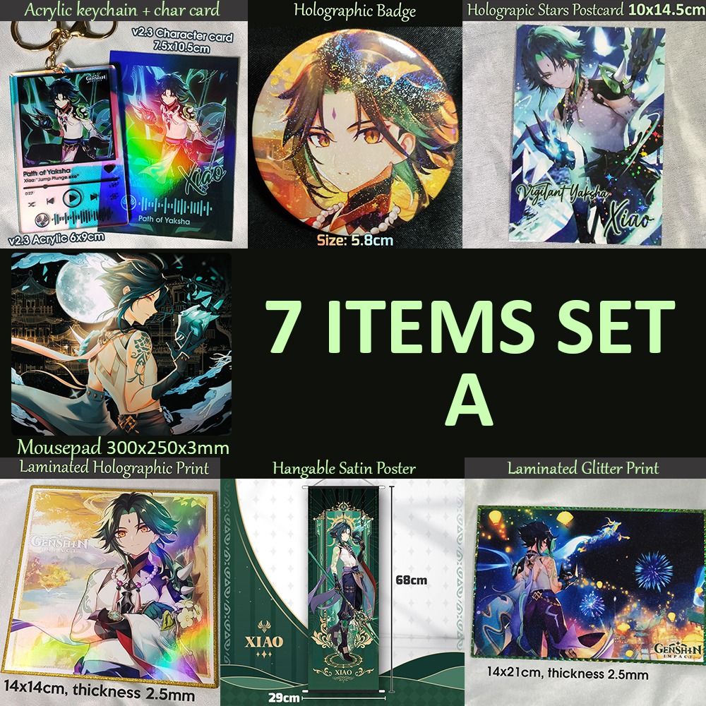 [READYSTOCKS] Genshin Impact Xiao Merch Set Genshin Xiao Gift Set Xiao ...