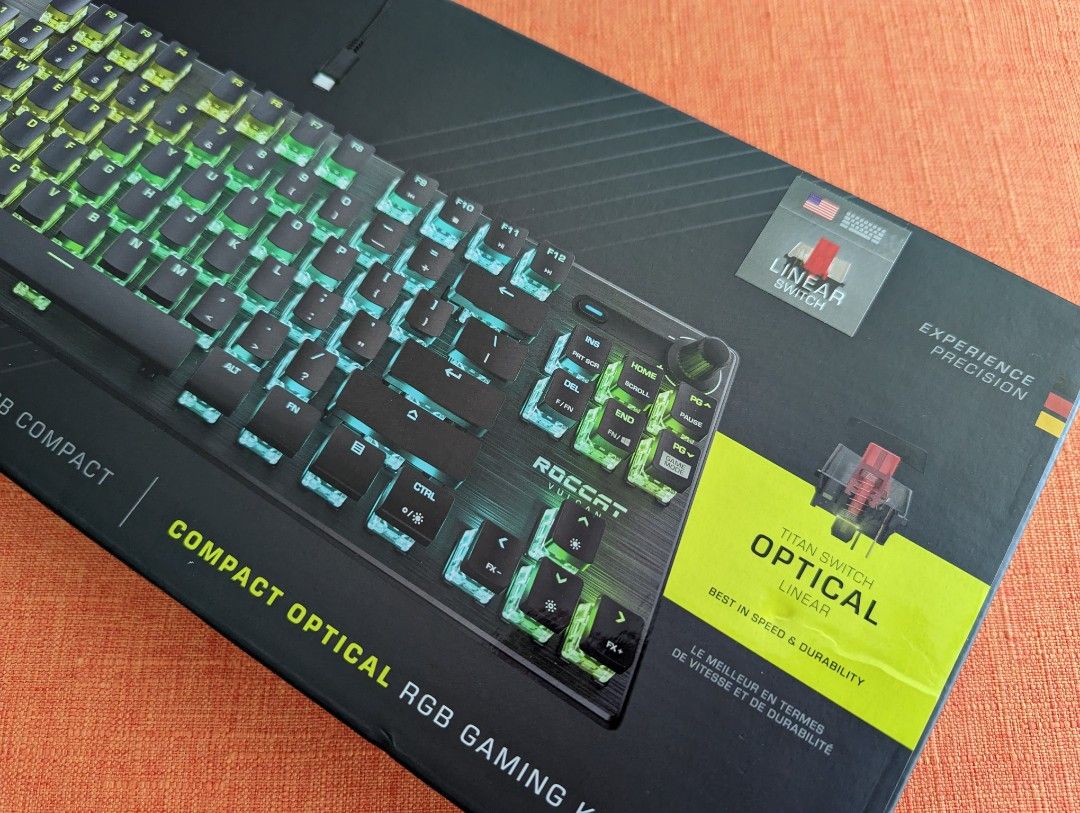 Roccat VULCAN TKL Pro Compact Optical RGB Gaming Keyboard (Red Switch ...