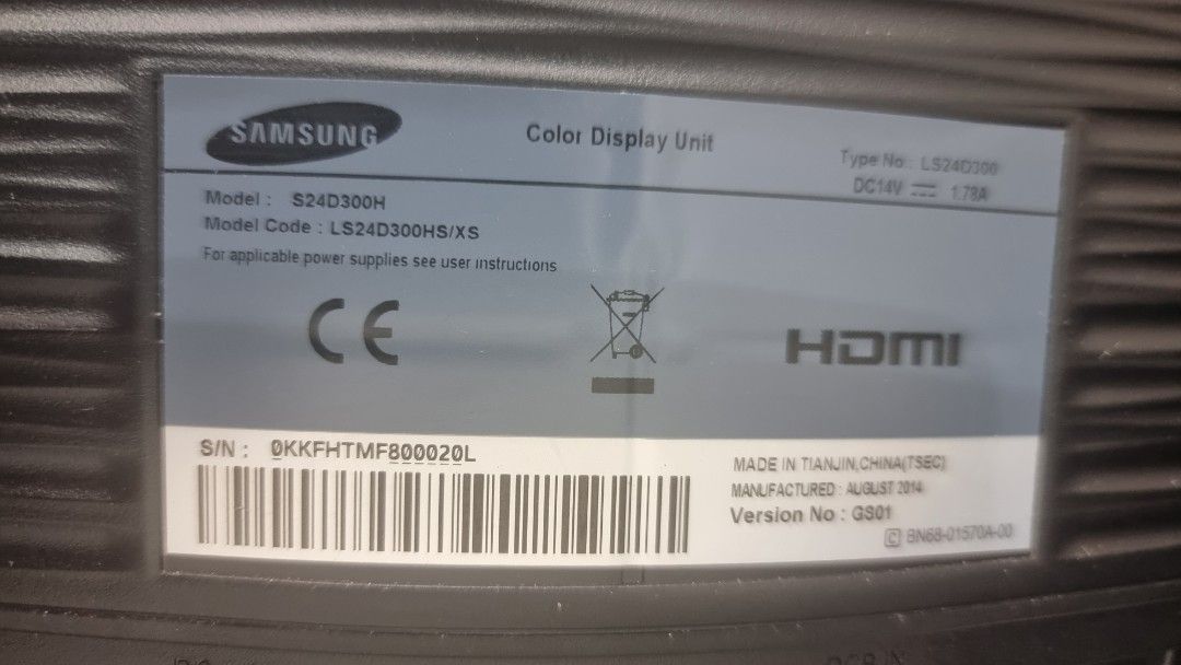 Samsung monotor s24d300h, Computers & Tech, Parts & Accessories ...