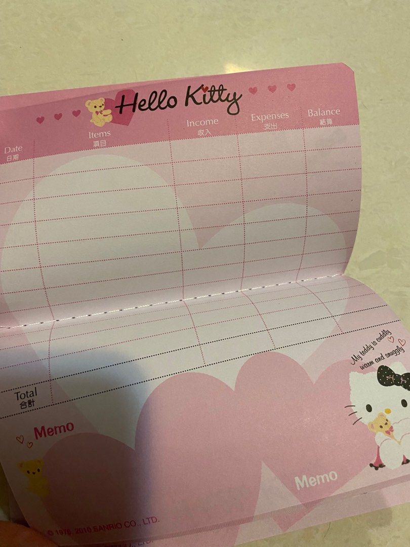 [全新]Sanrio Hello Kitty cash book記帳簿, 興趣及遊戲, 手作＆自家設計, 其他 - Carousell