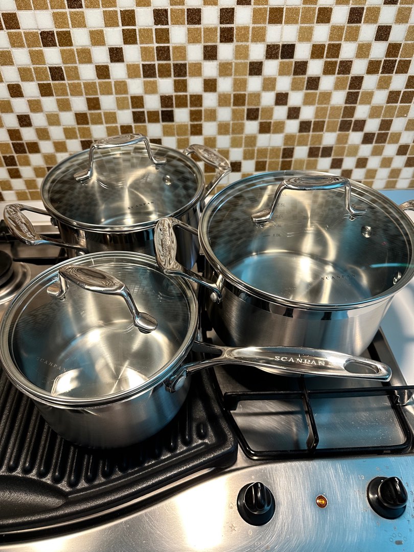 Scanpan Impact 3pc Cookware Set in excellent condition, Furniture ...