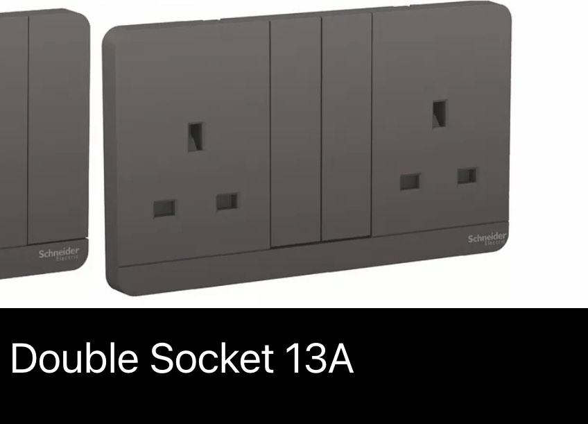 Schneider Electric AvatarOn Double Socket Dark Grey , TV & Home ...