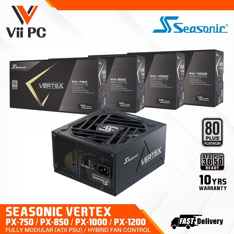 SEASONIC Vertex PX 750W / 850W/ 1000W/ 1200W/ 80Plus Platinum/Fully ...
