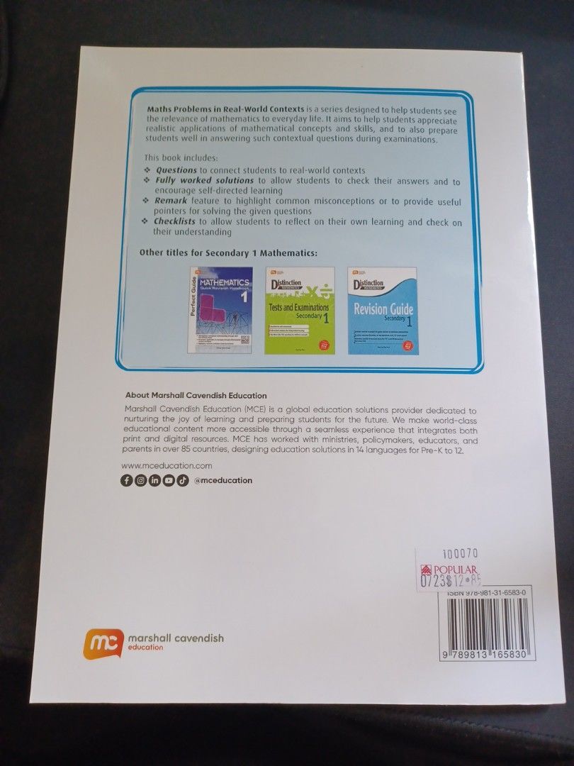 secondary 1 math problems in real world contexts, Hobbies & Toys, Books & Magazines, Assessment ...