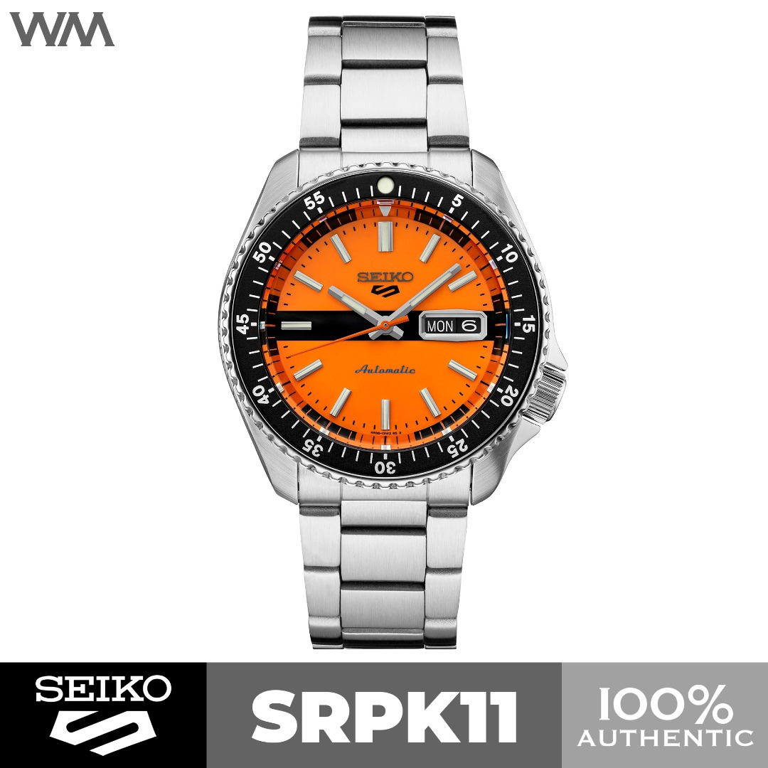 Seiko 5 SKX Sports Style Orange Dial Black Crossbar Dial Automatic ...