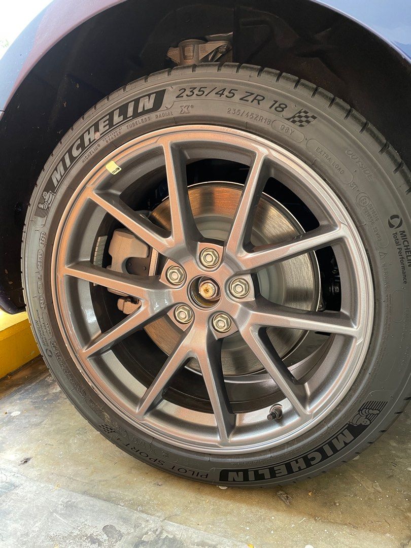 Set of 4 Tesla 18” AERO original rims, Car Accessories, Tyres & Rims on ...