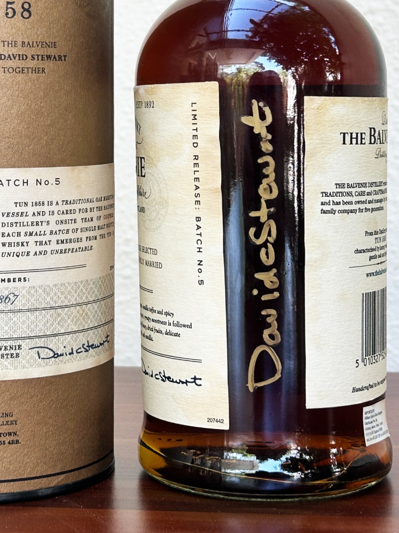 Signed Bottle of Balvenie Tun 1858., Food & Drinks, Alcoholic Beverages ...