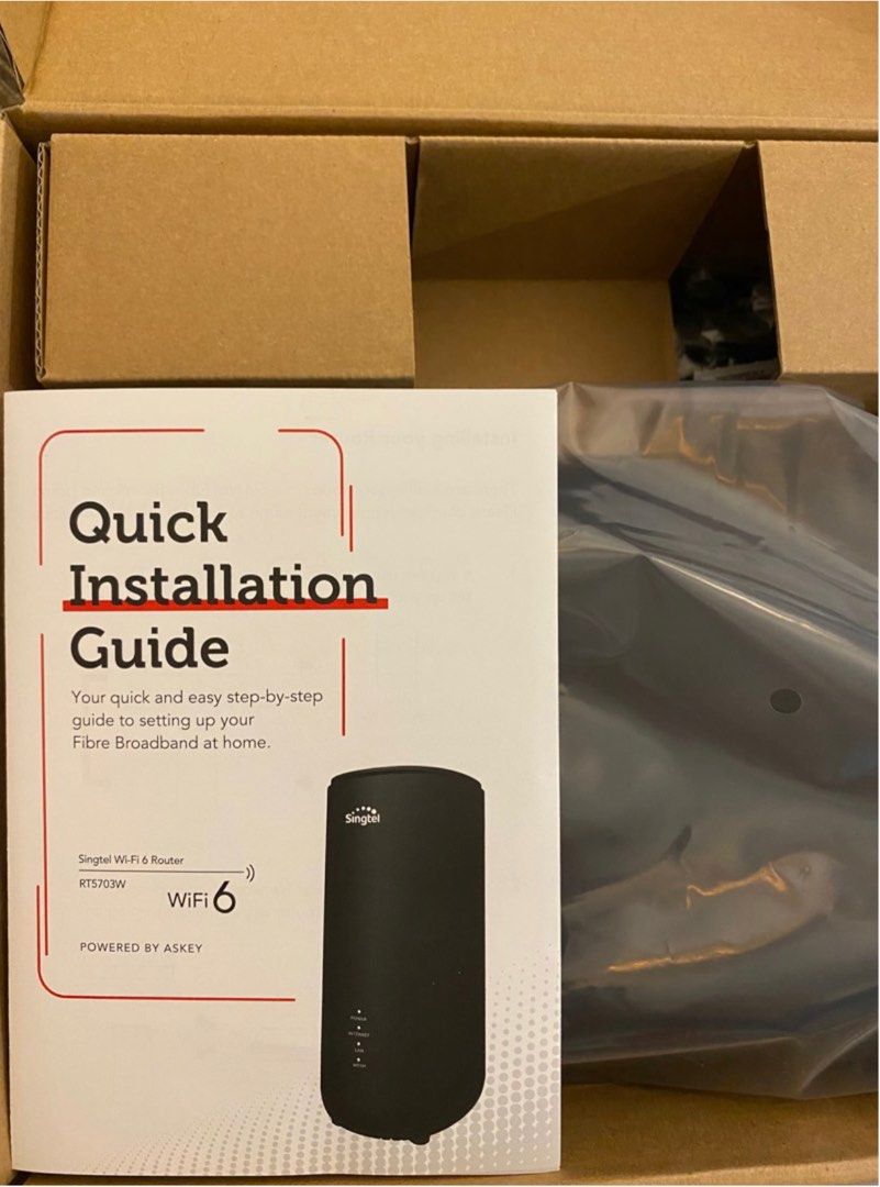 Singtel WiFi 6 Router (Model: RT5703W), Computers & Tech, Parts ...