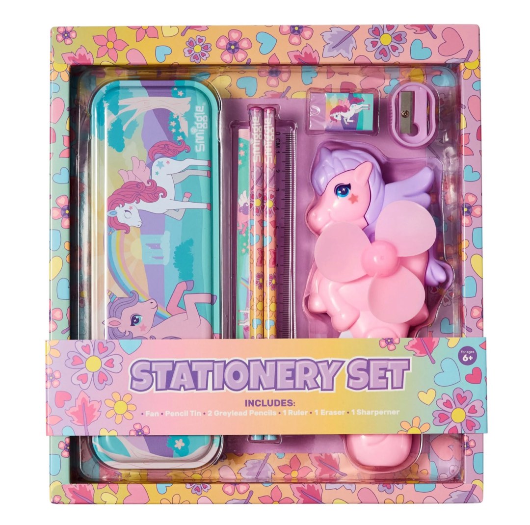 Smiggle – Unicorn Stationery Set with Fan, Hobbies & Toys, Stationary ...