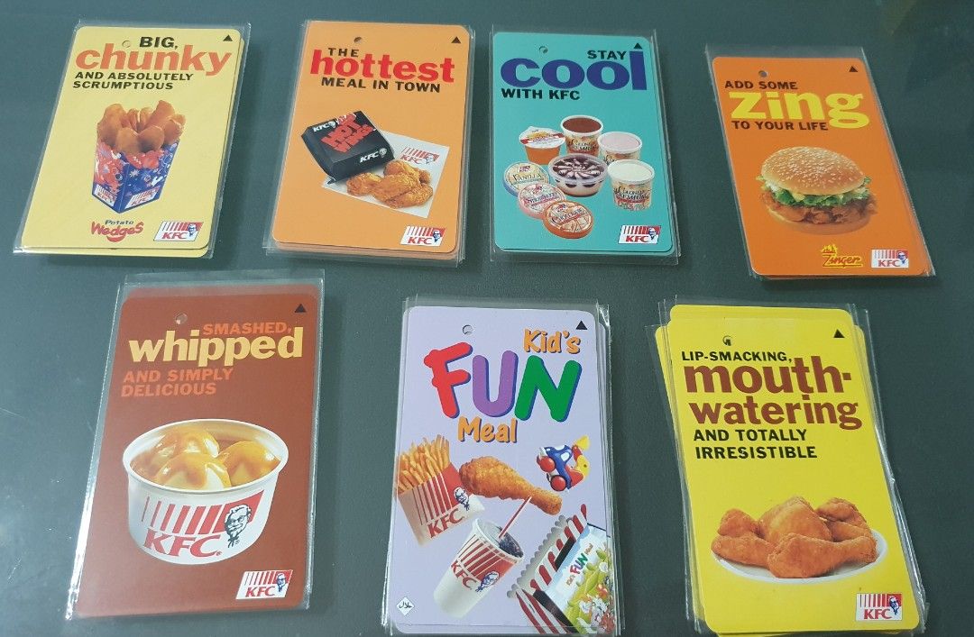SMRT ticket KFC set of 7 cards in mint condition collectors series ...
