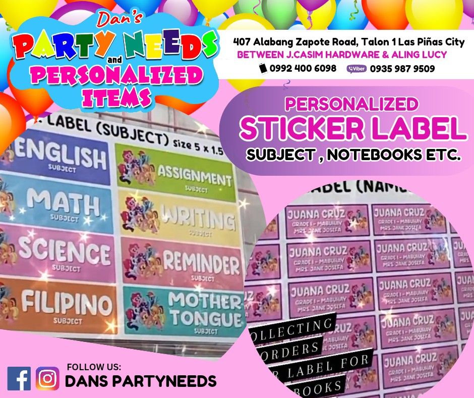 STICKER LABEL SUBJECT, Hobbies & Toys, Stationary & Craft, Art & Prints ...
