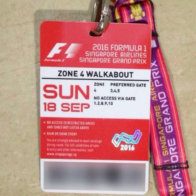Sunday f1 zone 4 walkabout ticket, Tickets & Vouchers, Event Tickets on ...