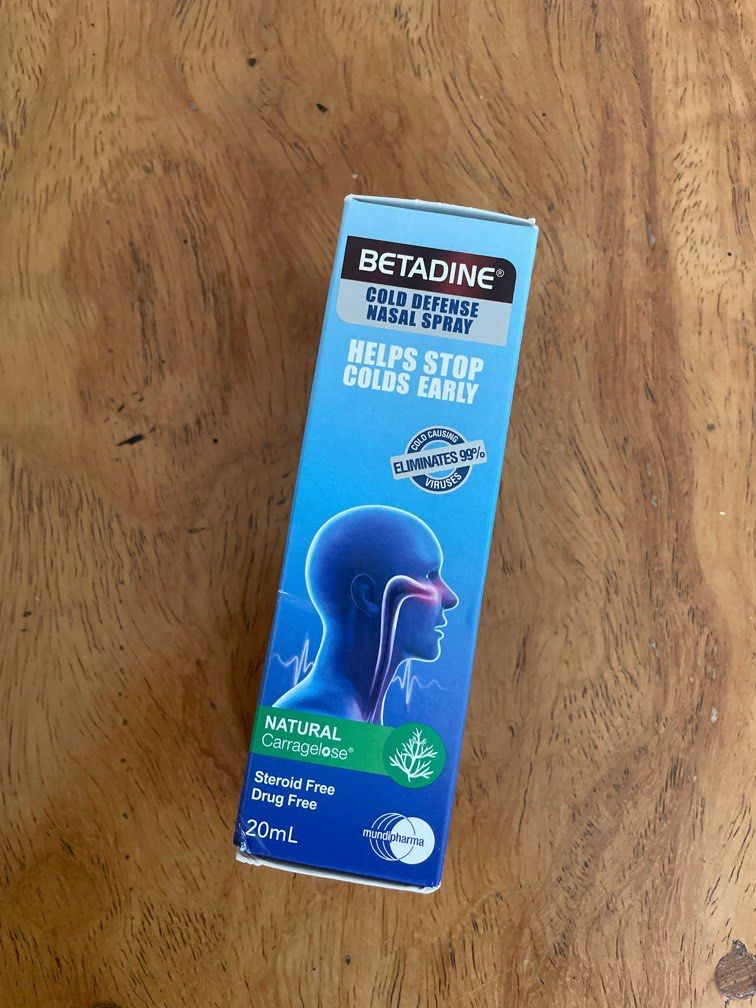 Betadine Cold Defense Nasal Spray Natural Carragelose 20ml Exp 12-2024 ...