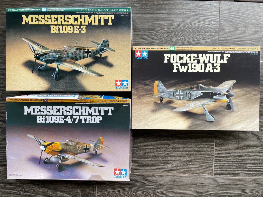 Tamiya 1/72 War Bird collection - 3 German planes: (50) - Messerschmitt BF109 E-3 (55 ...