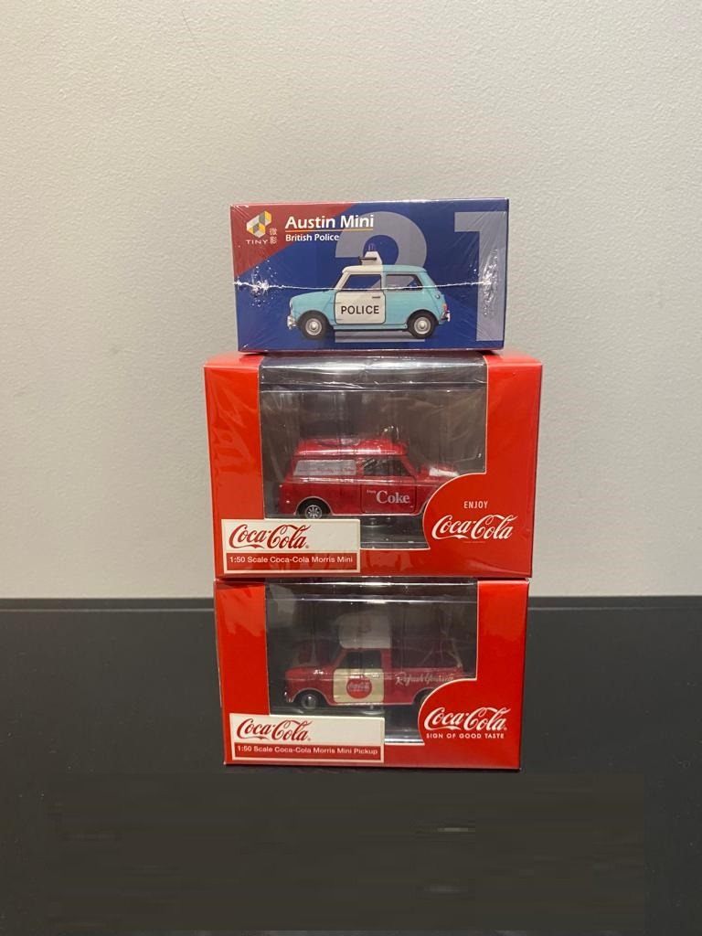 TINY - 1:50 Coca-Cola Morris Mini / Morris Mini Pick Up / Austin Mini ...