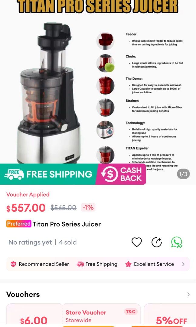 Titan Pro Series Juicer , TV & Home Appliances, Kitchen Appliances, Juicers, Blenders & Grinders ...