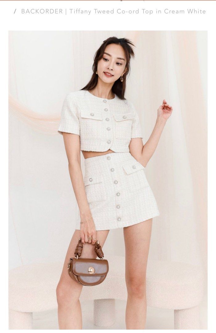 TSS Tiffany Tweed Co-ord set in White, Women's Fashion, Dresses & Sets ...
