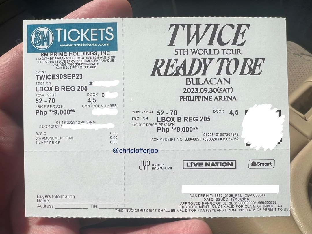 TWICE: READY TO BE BULACAN DAY 1 LBB REGULAR, Tickets & Vouchers, Event ...