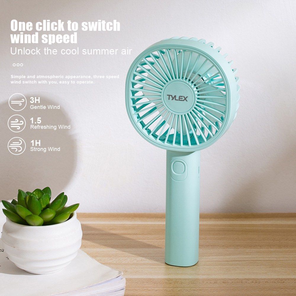 Tylex XM61 Portable Mini Fan Rechargeable Strong Wind 1200mAh Battery ...