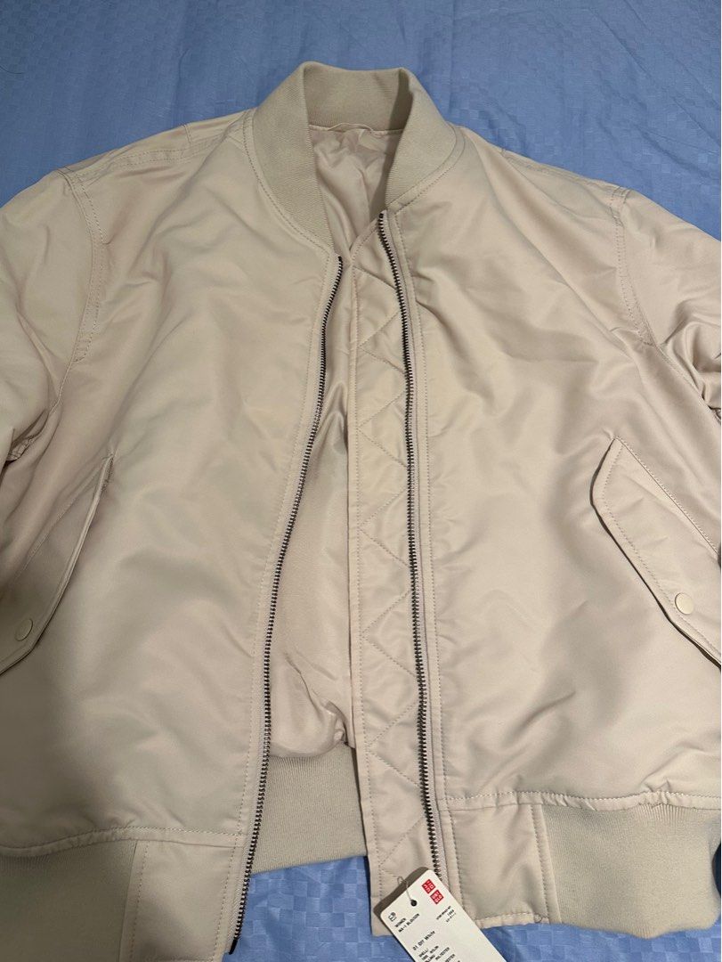 Uniqlo MA-1 Blouson off white bomber jacket, Women's Fashion, Coats, Jackets and Outerwear on ...