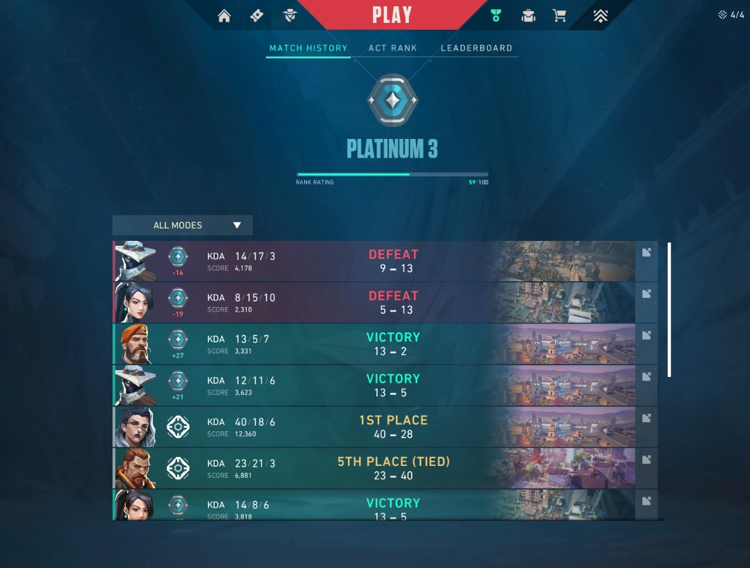 Valorant Plat 3 Account, Video Gaming, Gaming Accessories, Game Gift ...