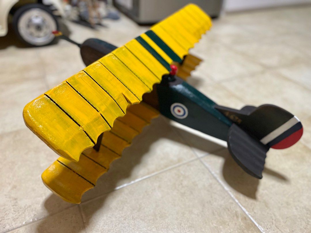 Vintage Wooden WW1 Bi-plane Model Replica, Furniture & Home Living ...