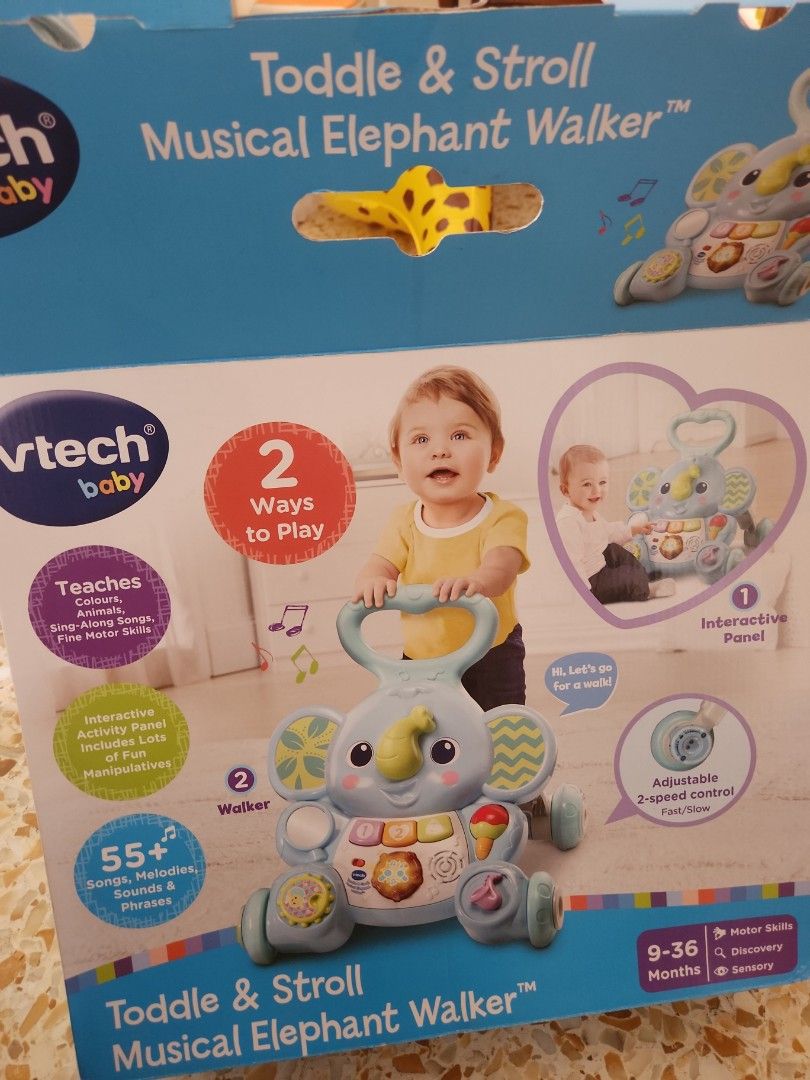 VTech Toddler and Stroll Musical Elephant walker, Babies & Kids, Infant ...