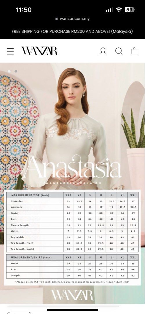 Wanzar Anastasia Kurung In Light Sky Blue, Women's Fashion, Muslimah ...