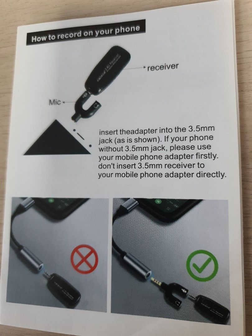 XIAOKOA Wireless Microphone Headset, 2.4G Wireless Mic, 50m Stable ...