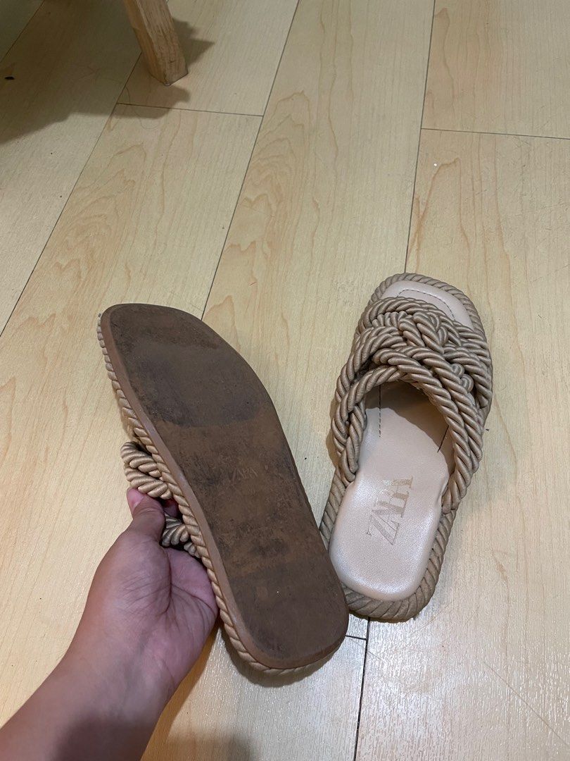 Zara Knot Slippers, Women's Fashion, Footwear, Flats & Sandals on Carousell