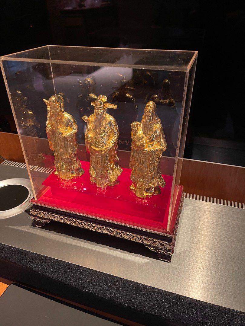 24k Gold Plated Fu Lu Shou (large), Furniture & Home Living, Home Decor ...