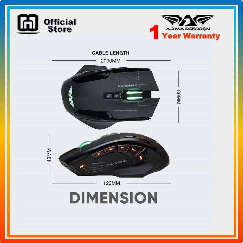 ARMAGGEDDON NRO-5 STARSHIP III STARSHIP 3 10000 CPI 9 Button RGB Omron ...