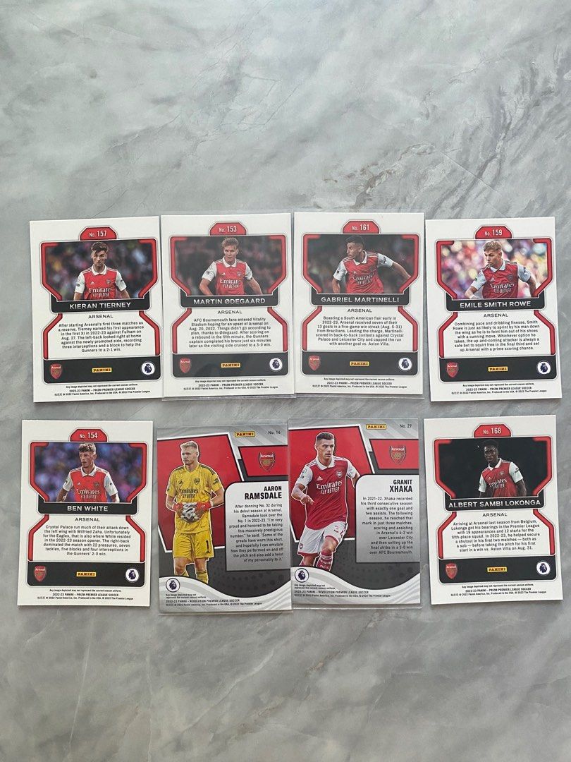 Arsenal Refractor Football Soccer Card Lot (Odegaard, Martinelli ...