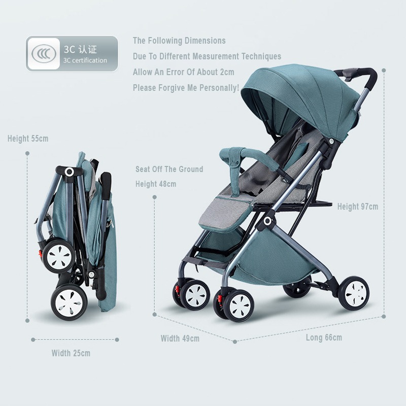 Baby Stroller Multifunctional Compact Foldable Kids Flightable Cabin ...